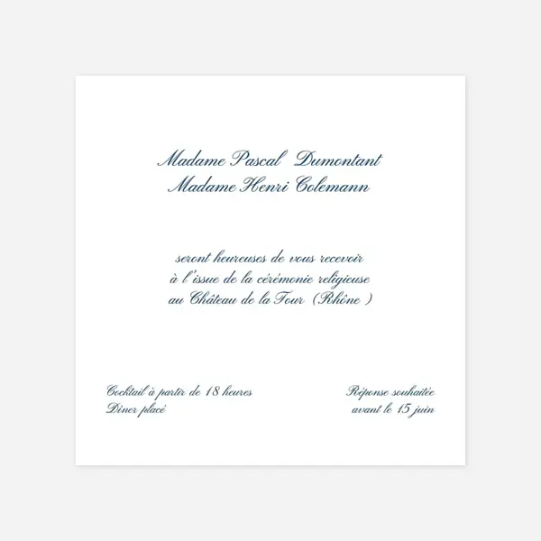 Carte d'invitation "Traditionnel"